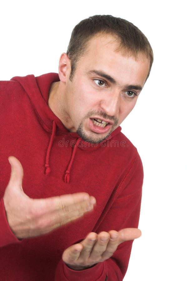 A man is explaining stock image. Image of conversation - 3878369