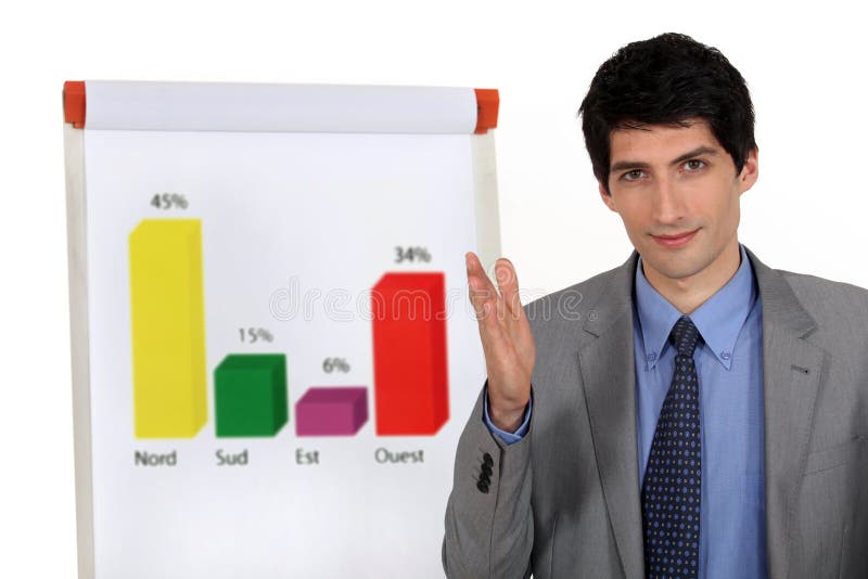 Man explaining graph stock image. Image of predicting - 36142659