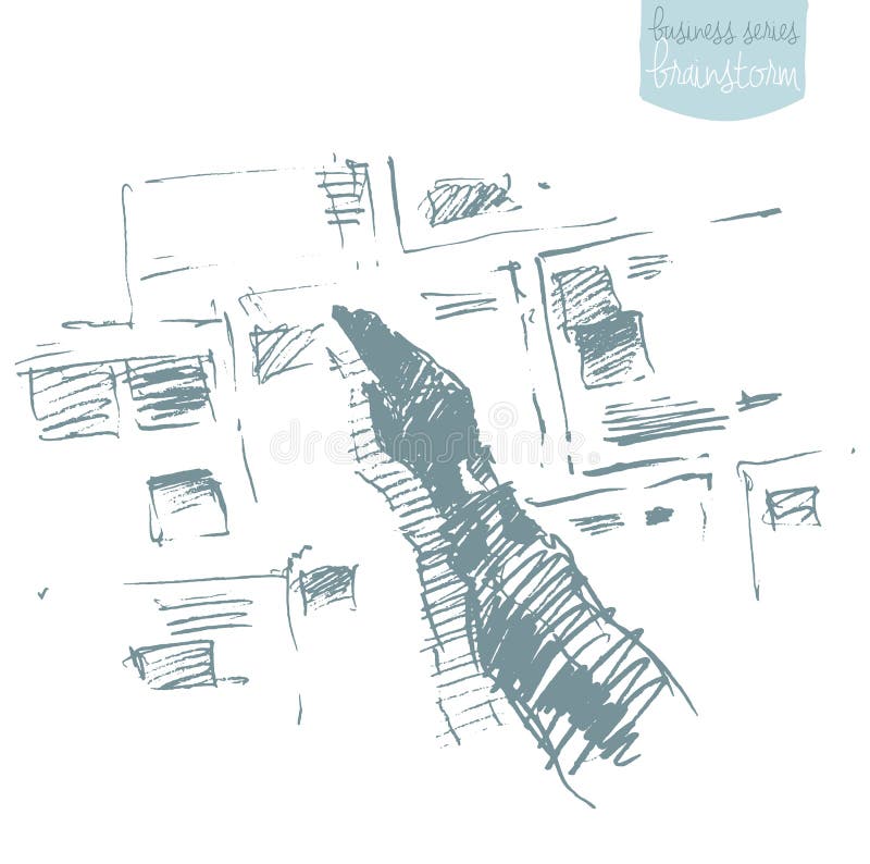 Man Explaining Plan Strategy Business Brainstorm. Stock Illustration ...