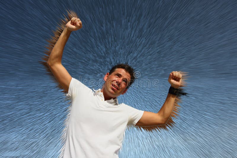 Man On Exploding Background Picture. Image: 6094717