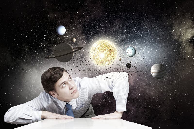 Man exploring space stock image. Image of technology - 56554125