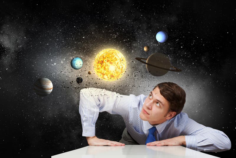 Man exploring space stock photo. Image of businessman - 56754126
