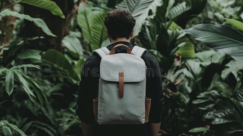 Man Exploring Tropical Jungle Wearing Backpack Stock Photos - Free ...