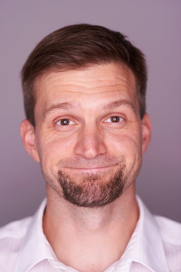 Man Expresses Different Emotions Stock Image - Image of mimic, making ...