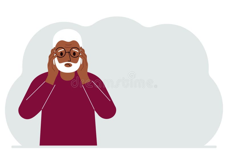 The Man Expresses the Emotions of Shock, Surprise, Confusion, Stress ...