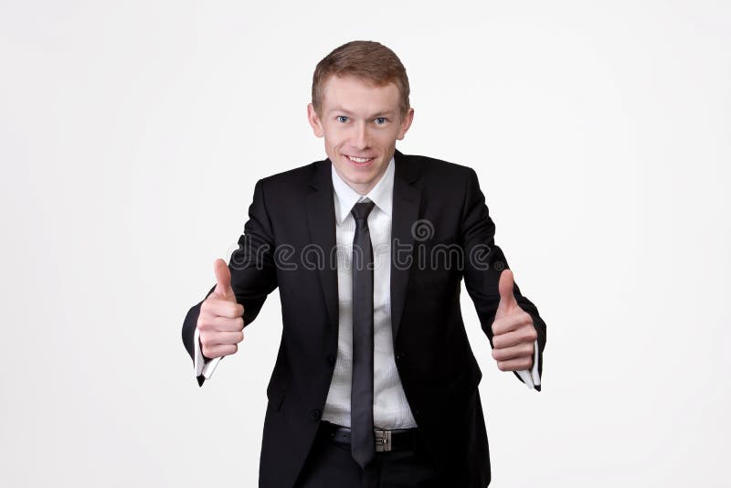 Man Expresses Joy and Satisfaction Stock Photo - Image of attractive ...