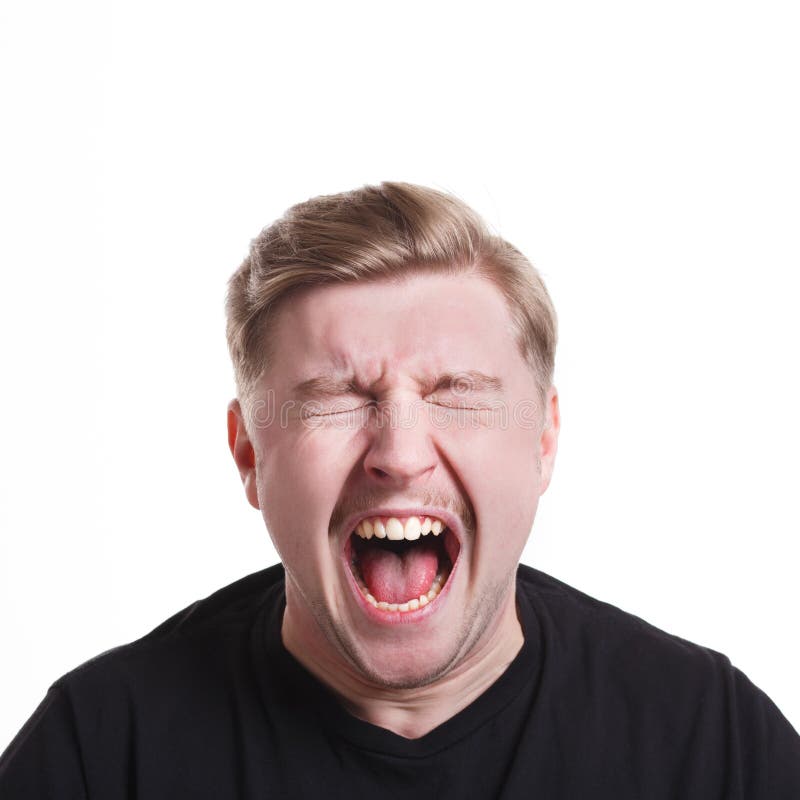 Man Expressing Anger, Feeling Furious, Shouting Stock Image - Image of ...