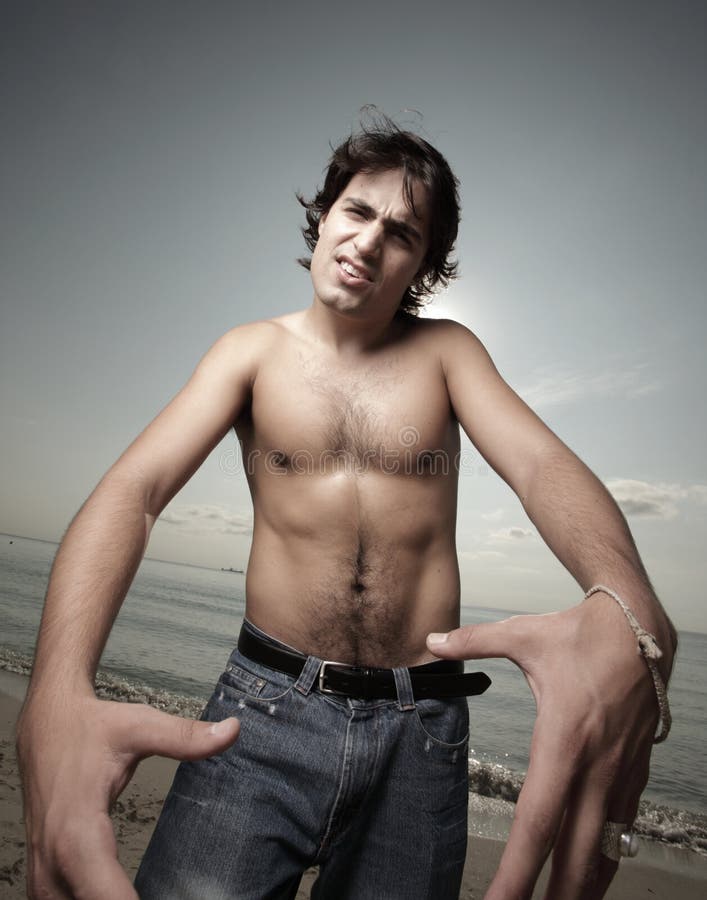 Man Expressing Attitude Towards the Camera Stock Image - Image of ...