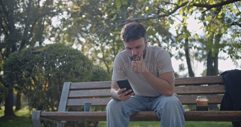 Man with a Beard Expressing Different Emotions while Talking on His ...
