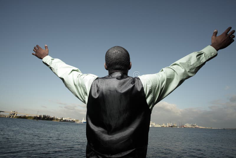 Man expressing joy stock photo. Image of facial, space - 8117916