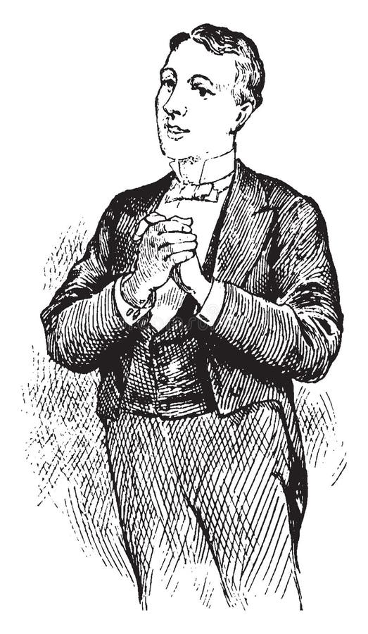 Man Expressing Joy, Vintage Illustration Stock Vector - Illustration of ...