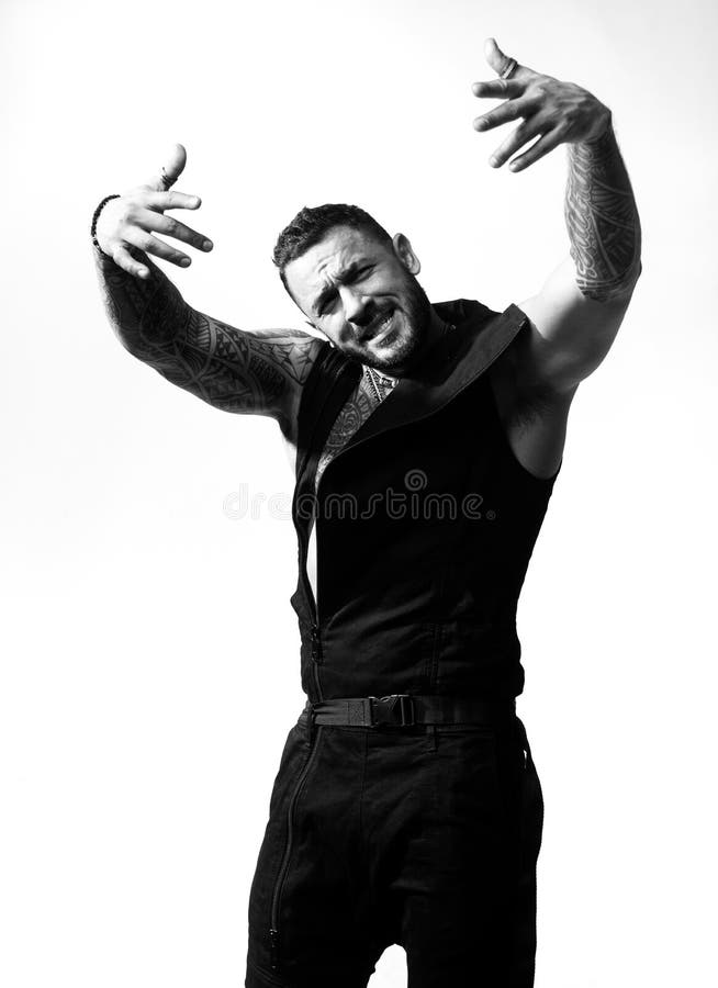 Man with Expression Gesture. Handsome Man, Portrait of Fashion Style ...