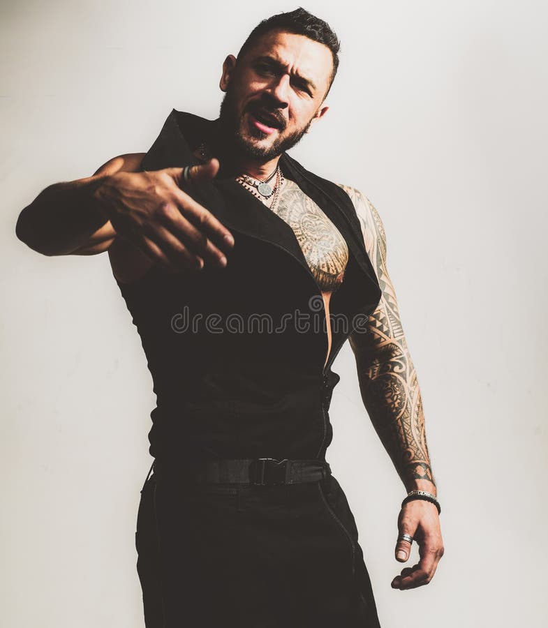 Man with Expression Gesture. Studio Shot of Young Man Looking at the ...
