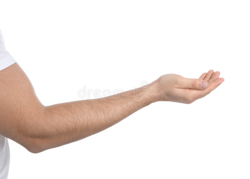 Man Extending Hand on Background, Closeup Stock Photo - Image of giving ...