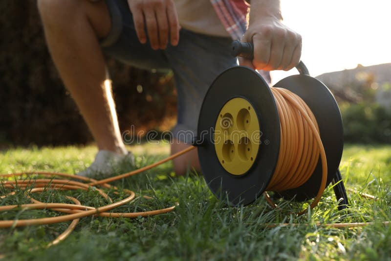 Extension Cord Reel Green Grass Outdoors Stock Photos - Free & Royalty ...