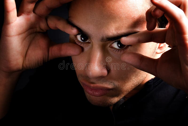Man And Eyes Wide Open Concept Picture. Image: 8100935
