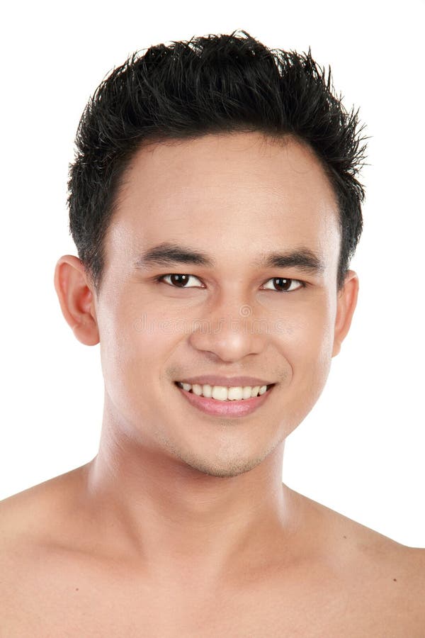 Young Asian Man Face Isolated on White Stock Photo - Image of asia ...