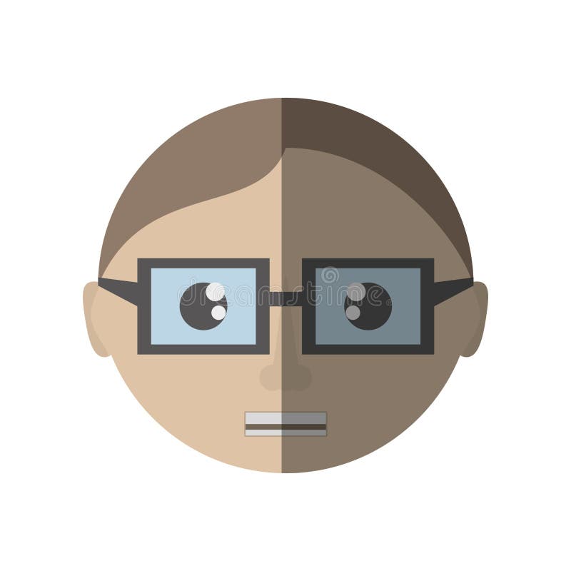 Man Face Business Glasses Shadow Stock Illustration - Illustration of ...