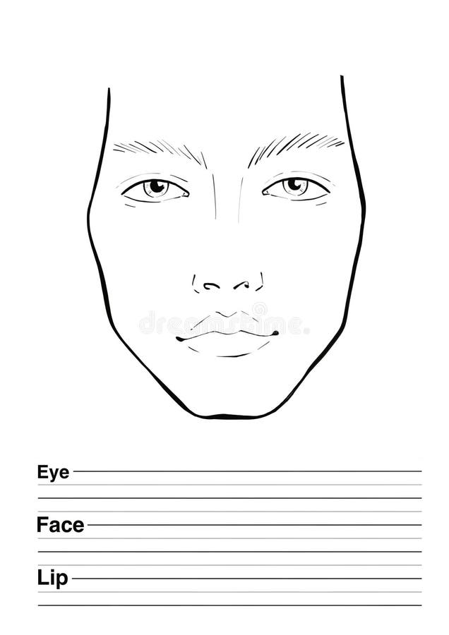 Man Face Chart in Black and White Stock Illustration - Illustration of ...
