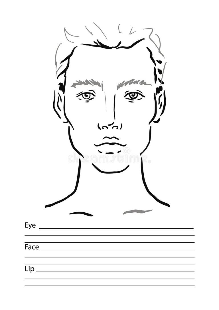 Face Chart Makeup Male Stock Illustrations – 44 Face Chart Makeup Male ...
