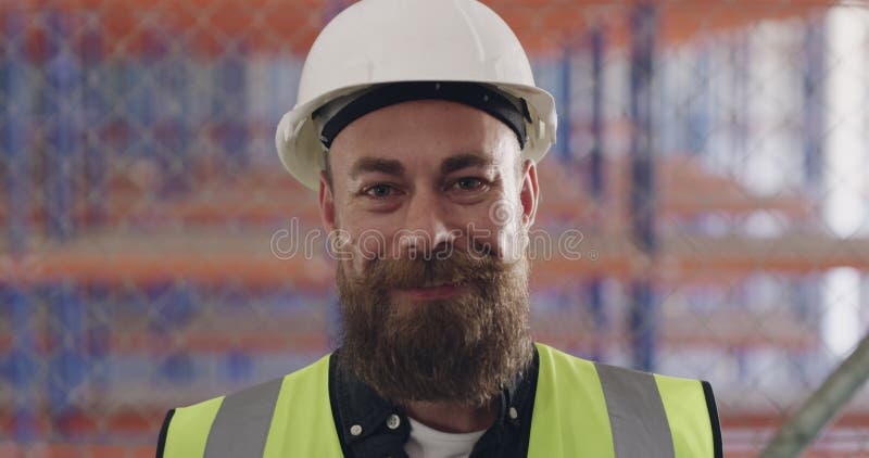 Man, Face and Construction Worker in Logistics or Architecture with ...