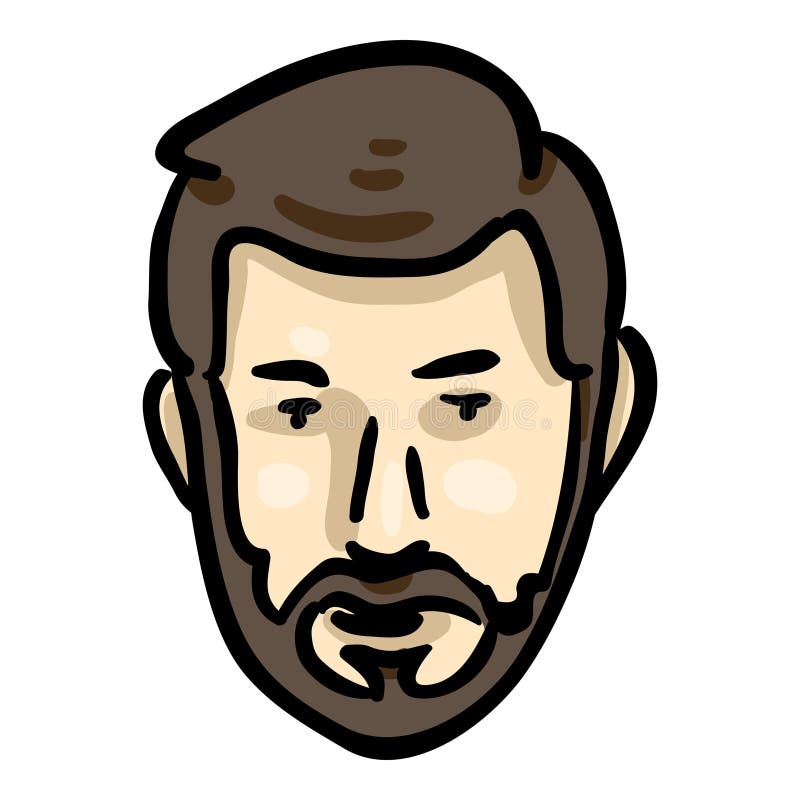 Man Face Doodle Icon stock vector. Illustration of single - 310488484