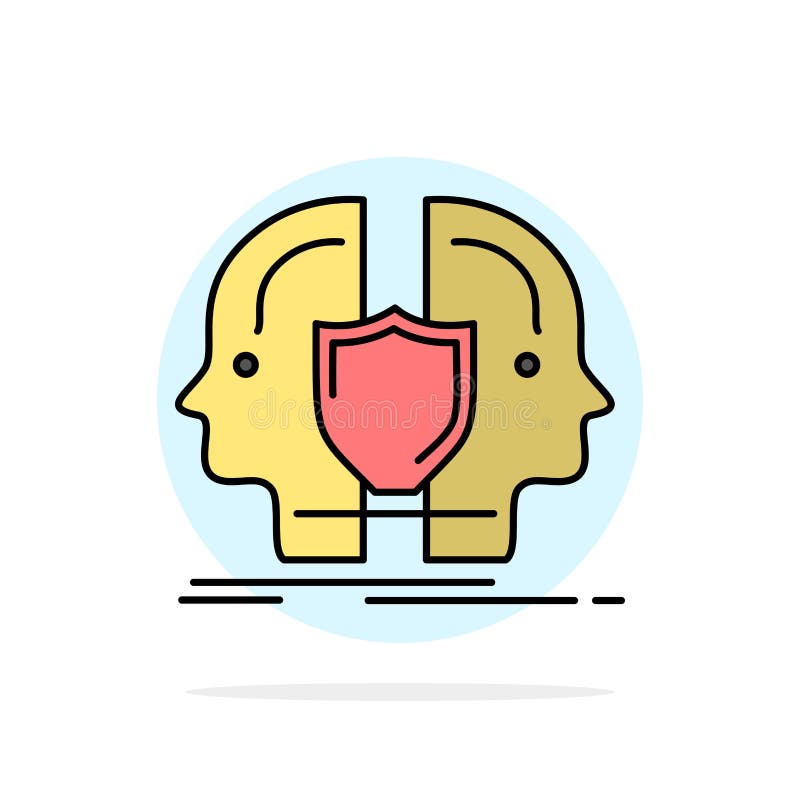 Man, Face, Dual, Identity, Shield Abstract Circle Background Flat Color ...