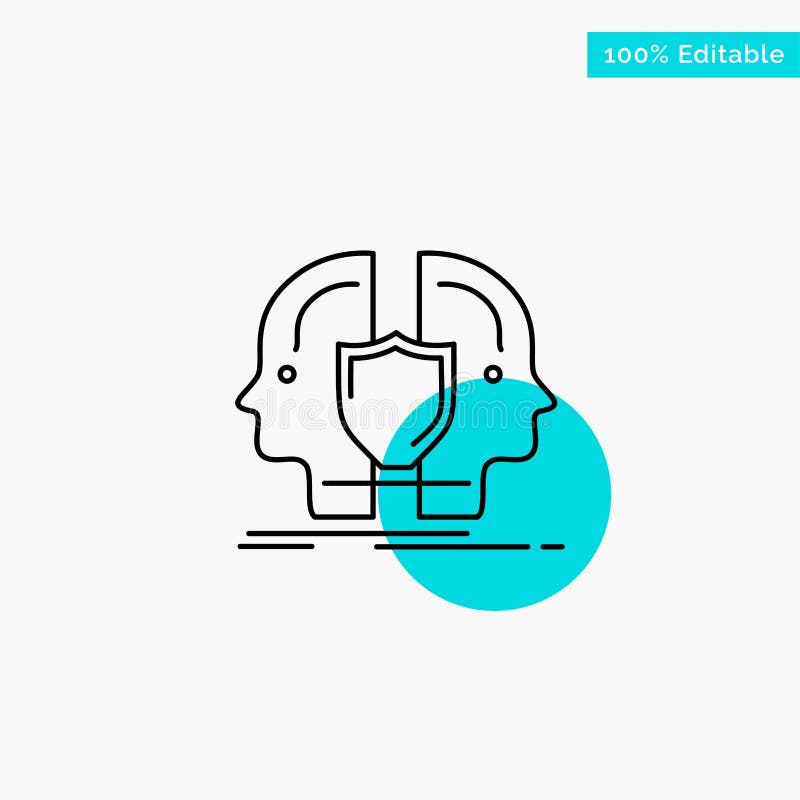 Man, Face, Dual, Identity, Shield Turquoise Highlight Circle Point ...