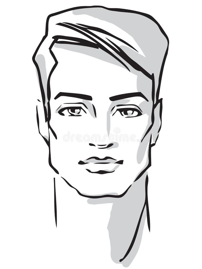 Male Face Drawing Outline