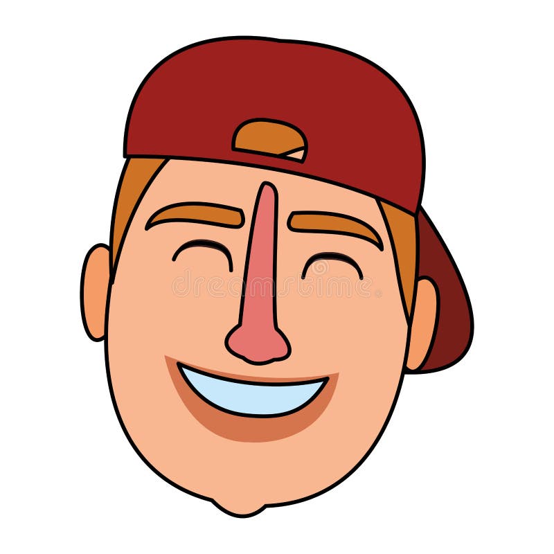 Man face with hat stock vector. Illustration of model - 133744003