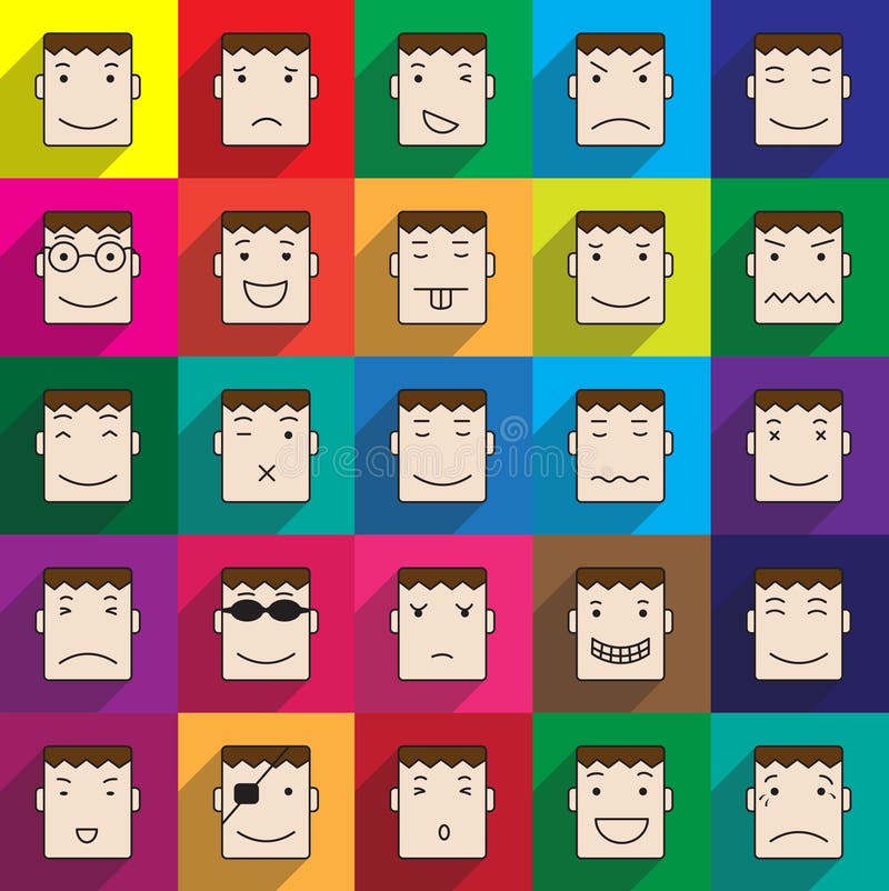 Man Face Icon in Multi Color Windows Stock Vector - Illustration of ...