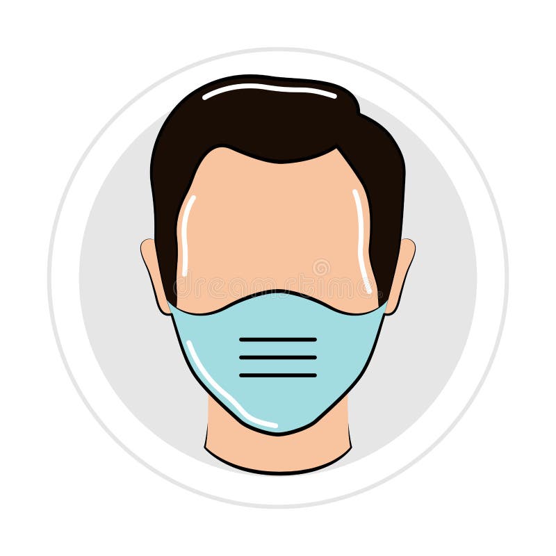 Man with a face mask stock vector. Illustration of coronavirus - 183584626