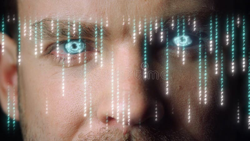Man Face Matrix Projection with Iris Lights Analyse Database ...