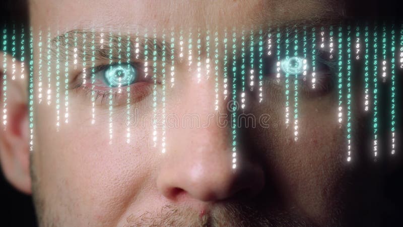Man Face Matrix Projection with Iris Lights Analyse Database ...