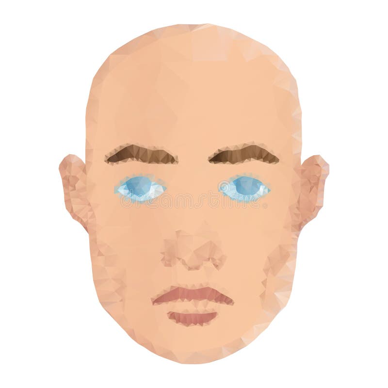 Man face polygon color stock vector. Illustration of face - 108820685