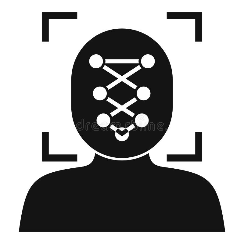 Man Face Recognition Icon, Simple Style Stock Vector - Illustration of ...