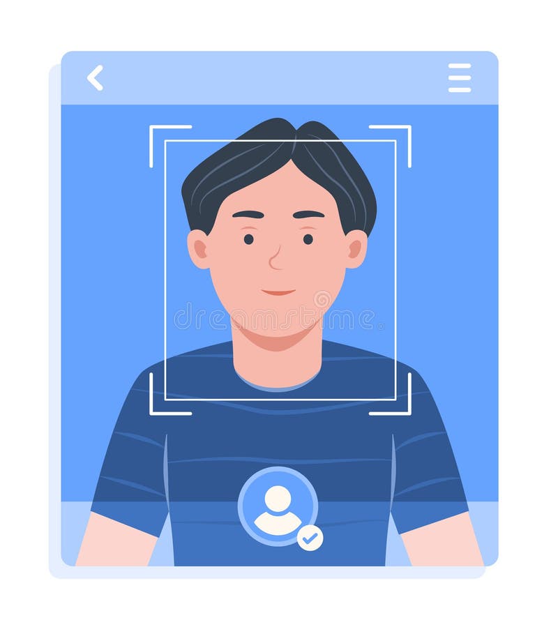 Man Face Scanning for Biometric Scanning Concept Illustration Stock ...