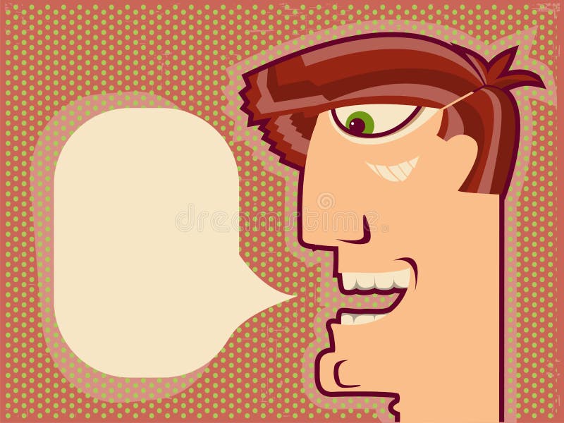 Man Face Speaking.Vector Cartoon Background for De Stock Vector ...