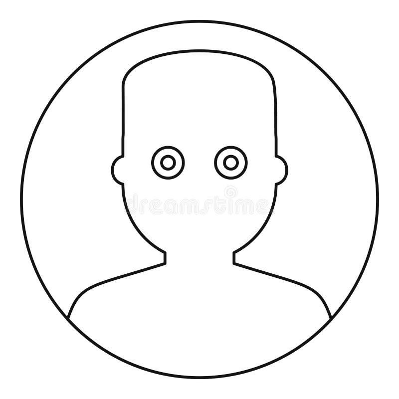 Man Face with Wide Eyed Icon, Outline Style Stock Vector - Illustration ...