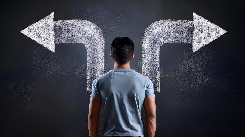 A Man is Faced with a Choice of Which Direction To Choose, a View from ...