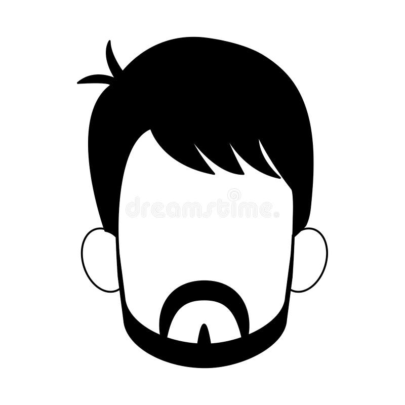 Man Faceless Head in Black and White Stock Vector - Illustration of ...