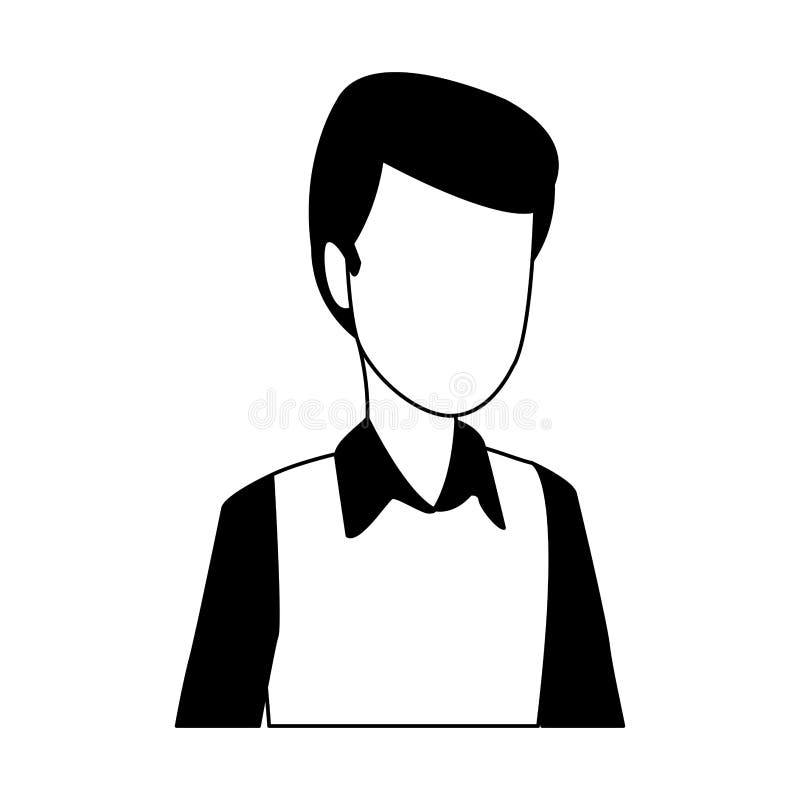 Man Faceless Profile in Black and White Stock Vector - Illustration of ...