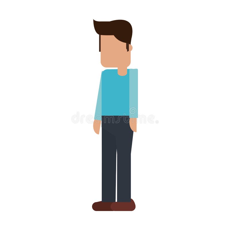 Man Faceless Profile Cartoon Black and White Stock Vector ...