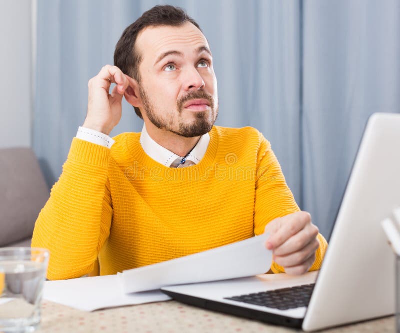 Man facing difficulty stock photo. Image of person, distant - 211980886