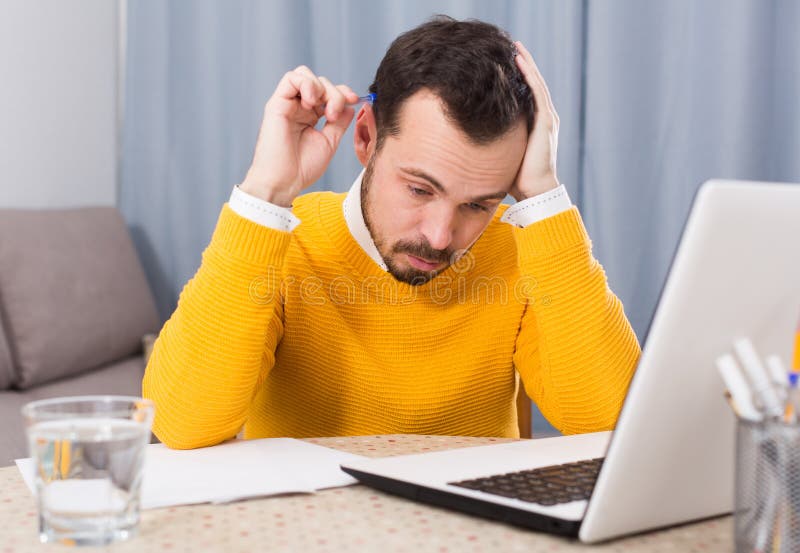 Man facing difficulty stock photo. Image of issue, problem - 88525238