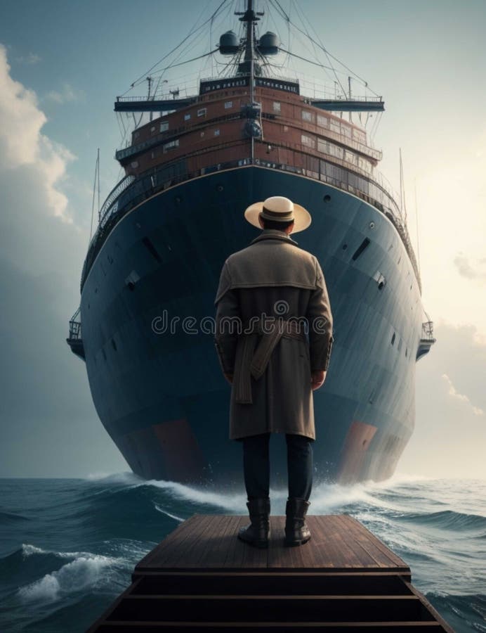 A man facing the ship stock photo. Image of holiday - 330495148