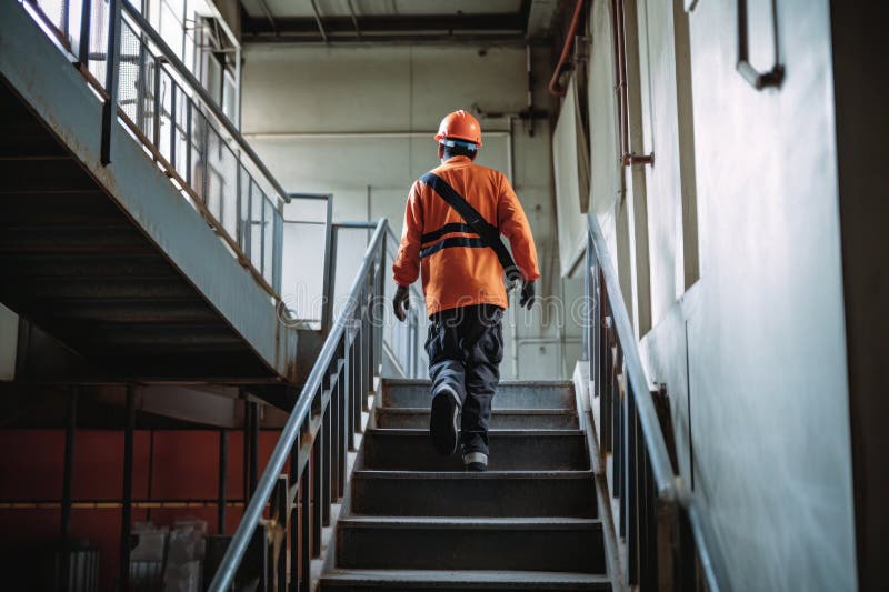 Man, Factory Worker Going Trough the Factory, AI Generated Stock ...