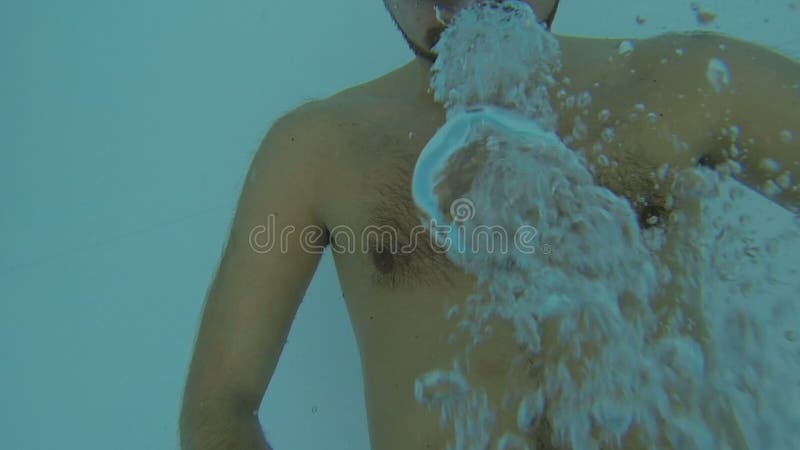 Man Falling Backwards into Pool, Holding Camera in His Hands, Diving in ...