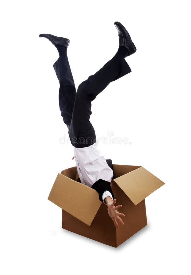 Man falling down into box stock image. Image of businessman - 23237013