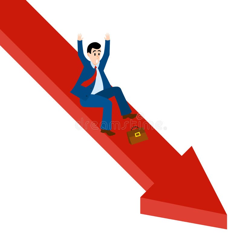 The Man Falling Down Chart is Confused. Stock Vector - Illustration of ...